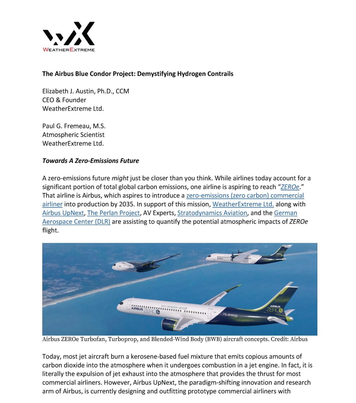 The Airbus Blue Condor Project: Demystifying Hydrogen Contrails – Weather Extreme